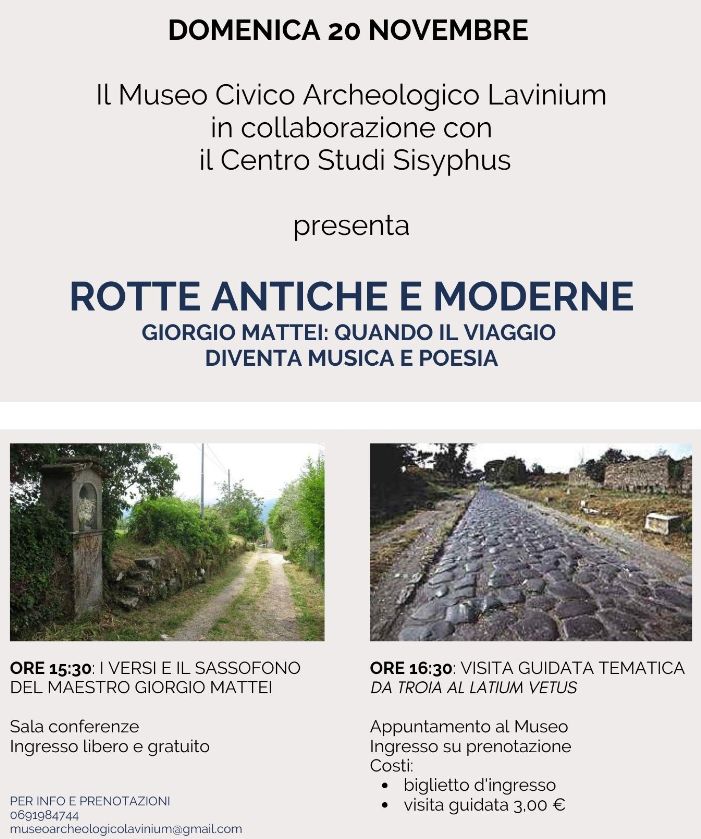 Giorgio Mattei: quando il viaggio diventa musica e poesia, il 20 novembre al Museo Lavinium ...